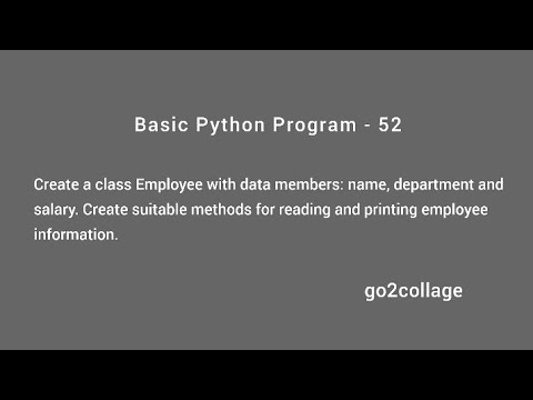 Ep 52 Language Python Basic Program I Go2collage Youtube