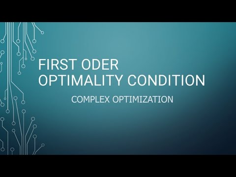 First Order Optimality Condition Corollary 01 Complex Optimization