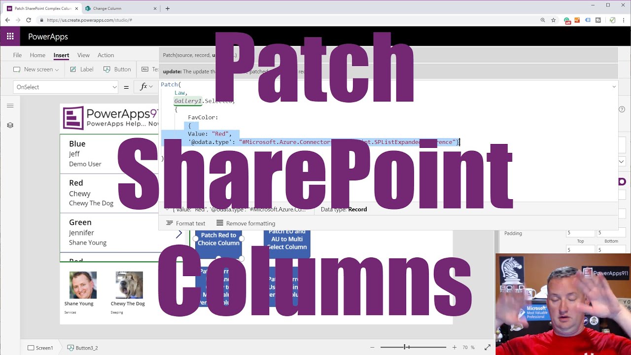 Powerapps Sharepoint Complex Columns Patch Person Choice And Lookup