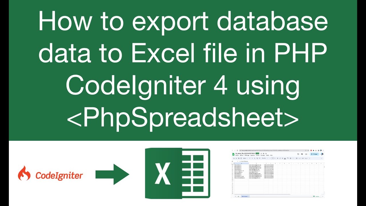 How To Export Database Data To Excel File In Php Codeigniter 4 Using