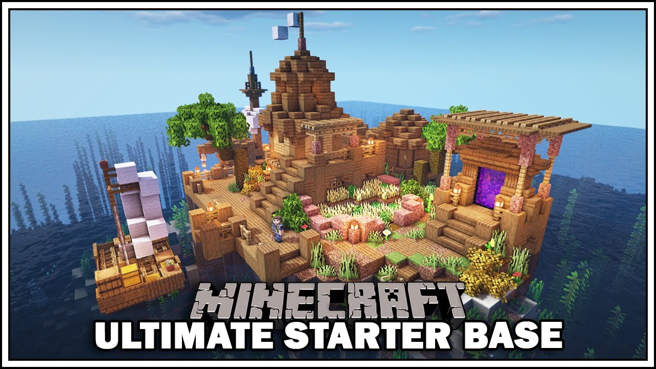 Minecraft Ultimate Survival Starter Island Base Youtube
