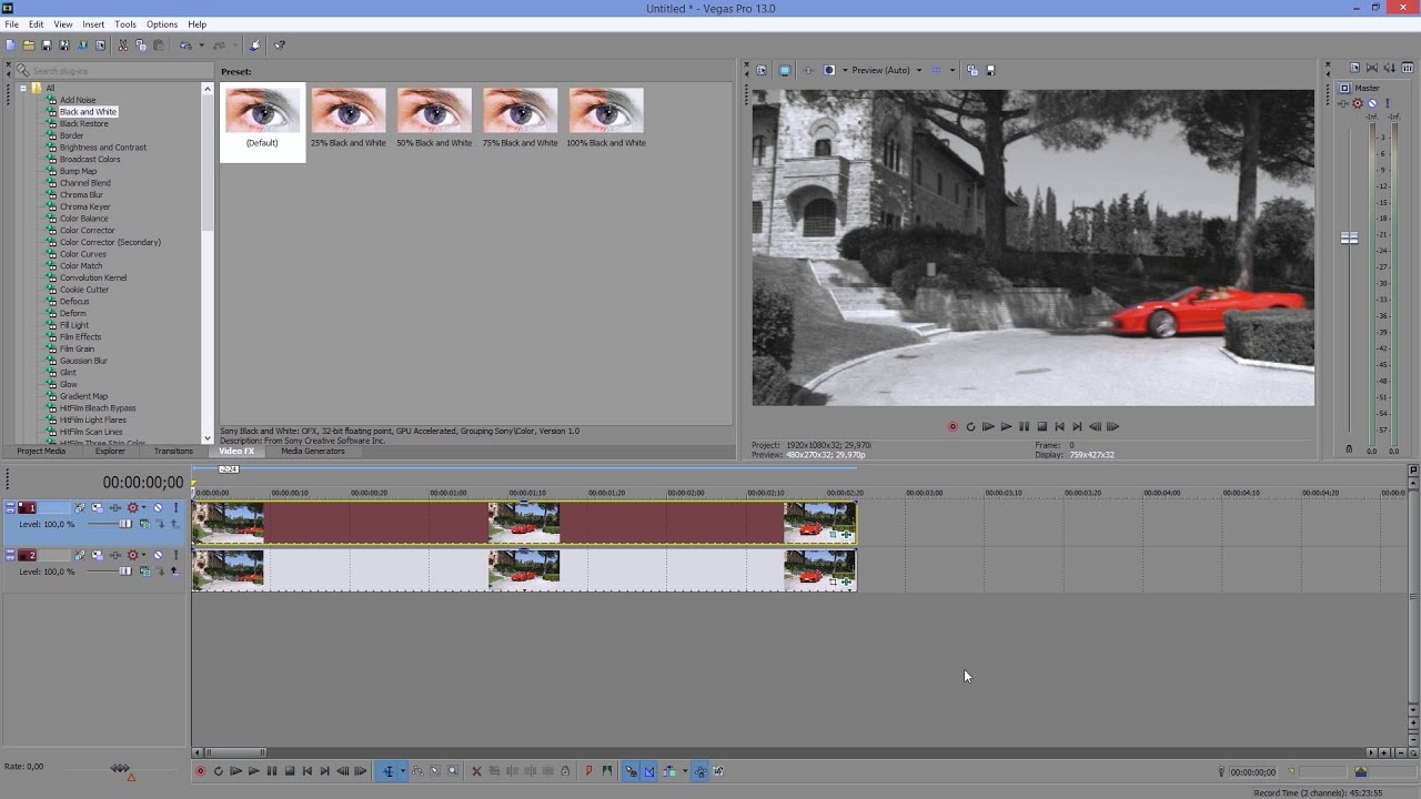 Sony Vegas Tutorial Sin City Effect Youtube