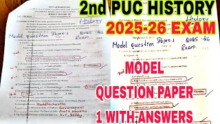 2nd Puc History Model Question Paper With Answers Annual Exam 2025 26 ...