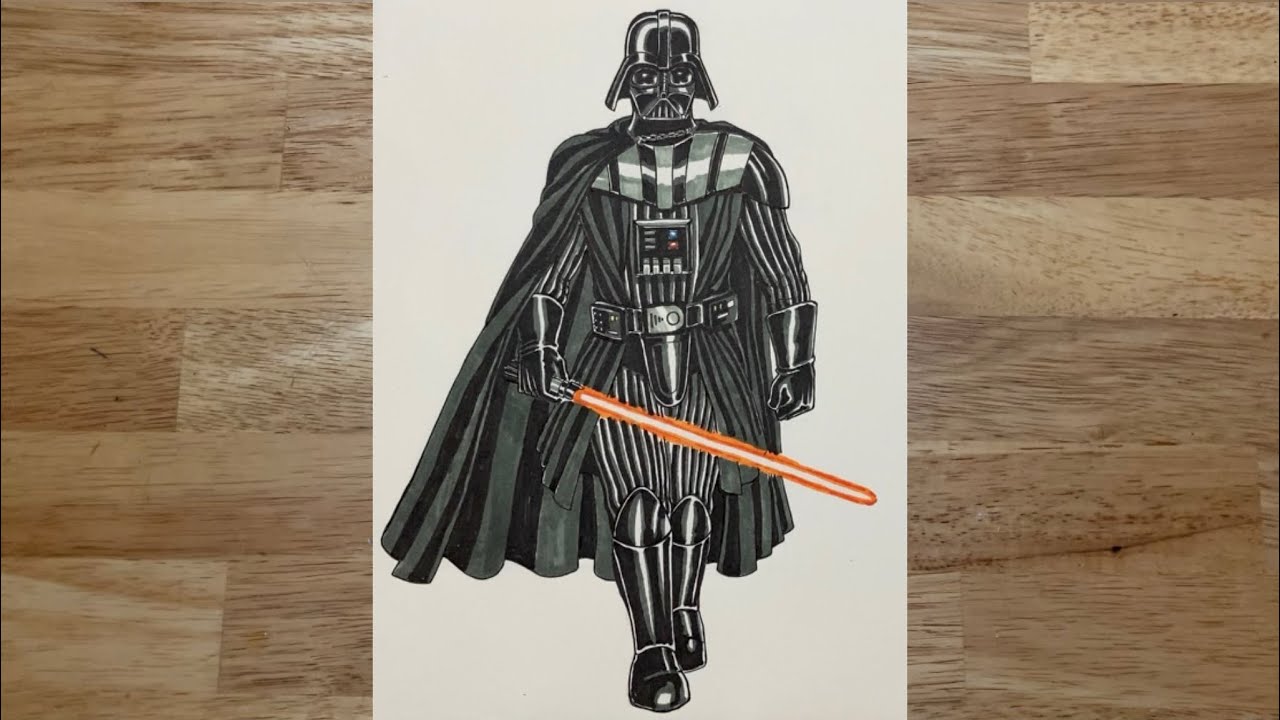 How To Draw Darth Vader Full Body Youtube
