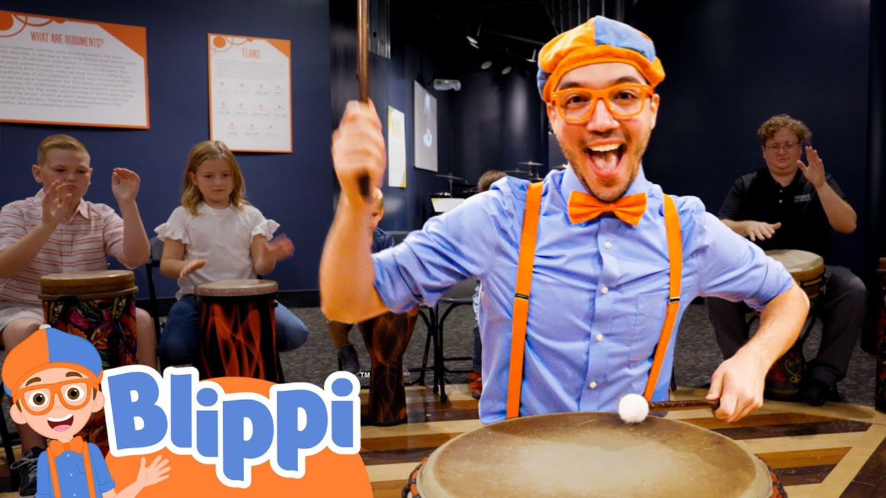 Groovy Drumming At Rhythm Discovery Center Blippi Kids Tv Shows