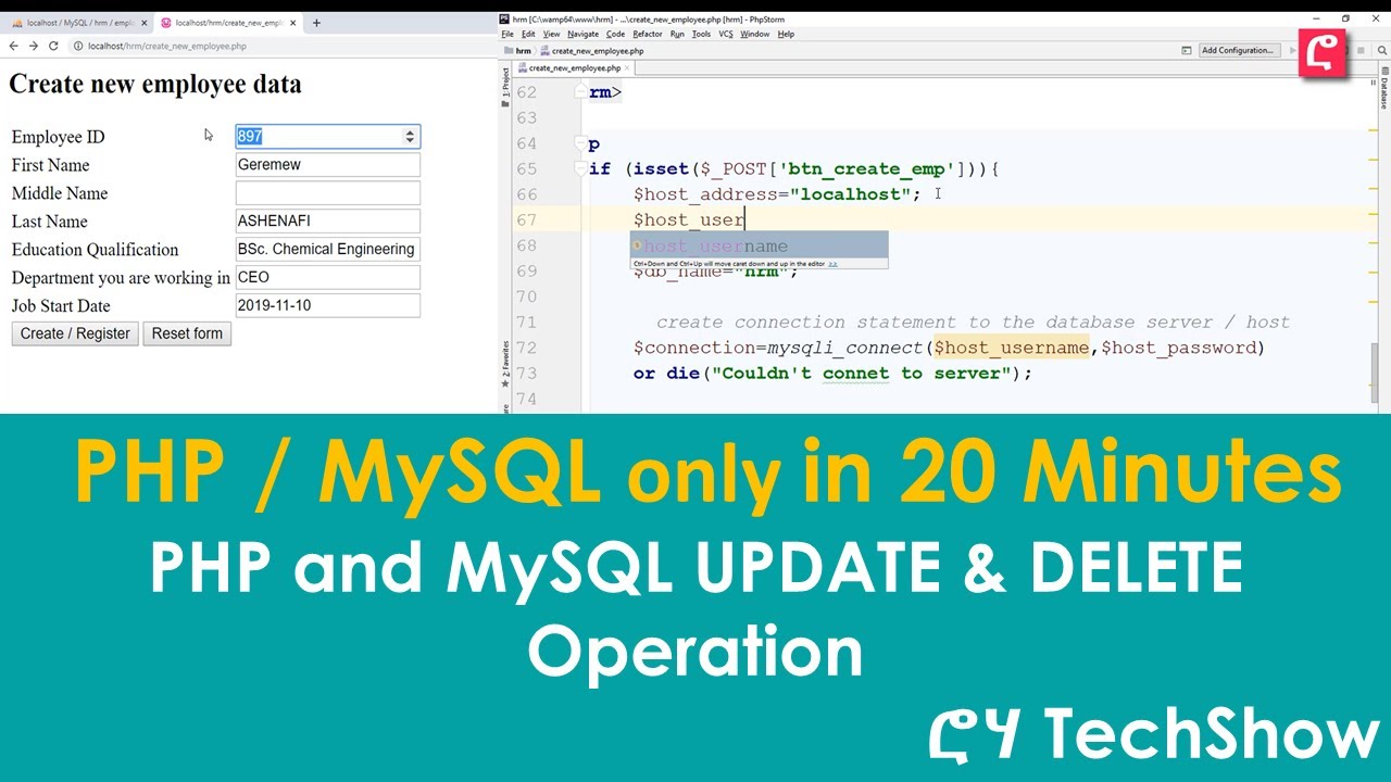 Php And Mysql Basic Insert Retrieve Update And Delete Operation In
