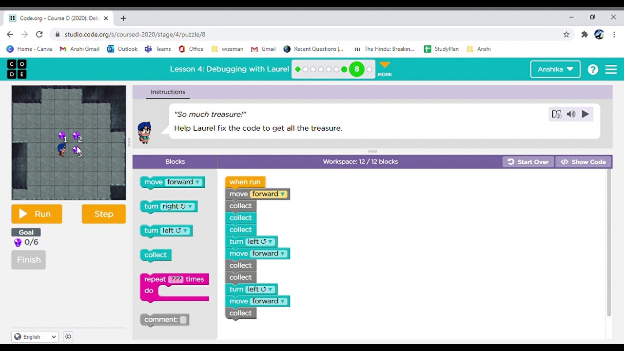 Course D Lesson 5 Learncoding4free Code Org Youtube