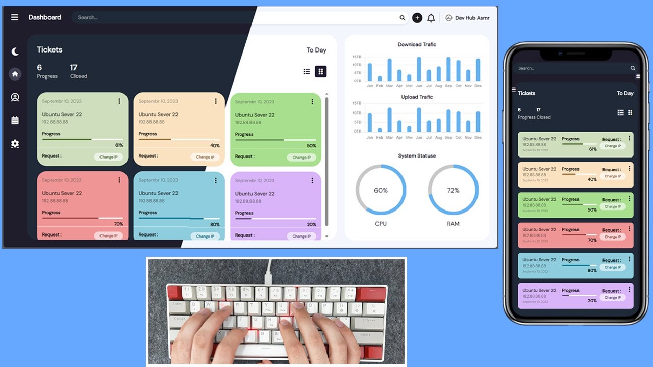 Asmr Programming Responsive Admin Dashboard With Light Dark Mode
