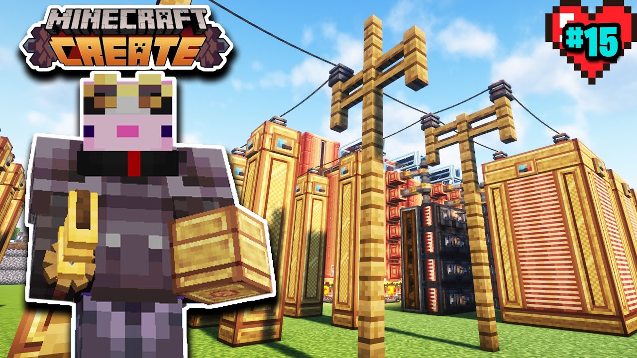 Construí Una Central Electrica En Minecraft Create Mod Youtube