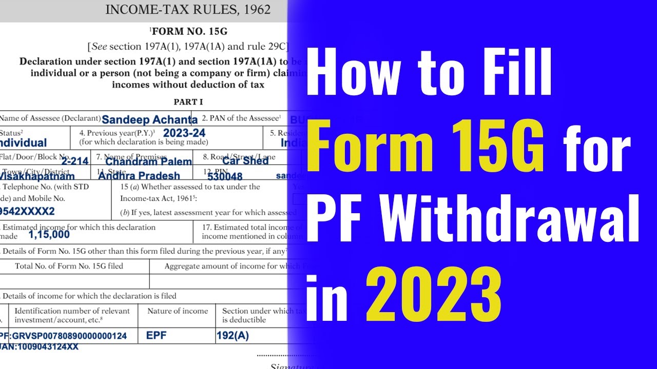 How To Fill Form 15g Pdf Sample At Steven Hines Blog