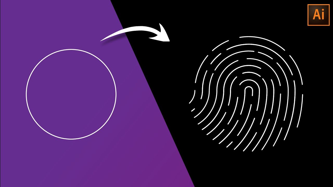 Fingerprint Icon Design In Adobe Illustrator Youtube