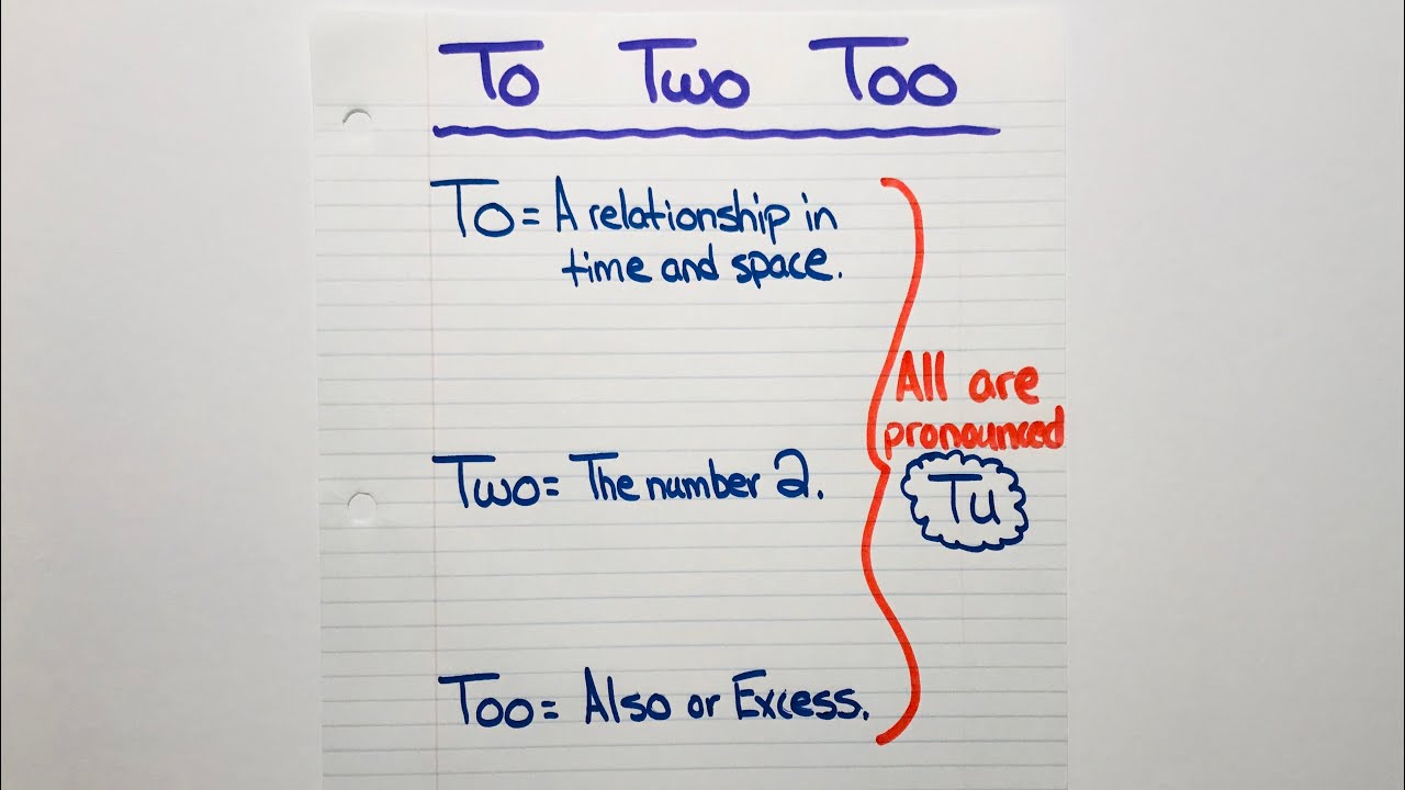 Difference Between To Too And Two Uno