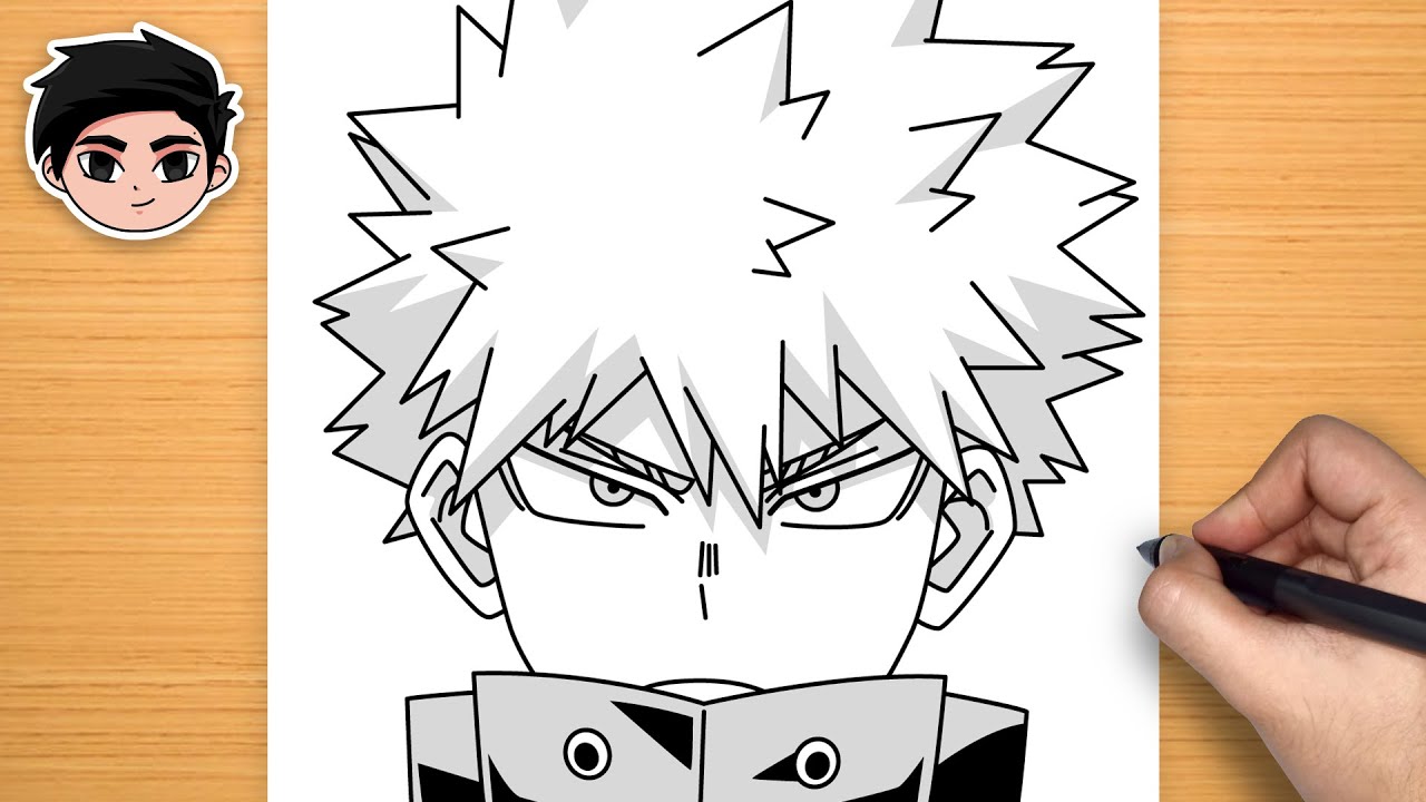 Easy Anime Drawing How To Draw Katsuki Bakugo From My Hero Academia