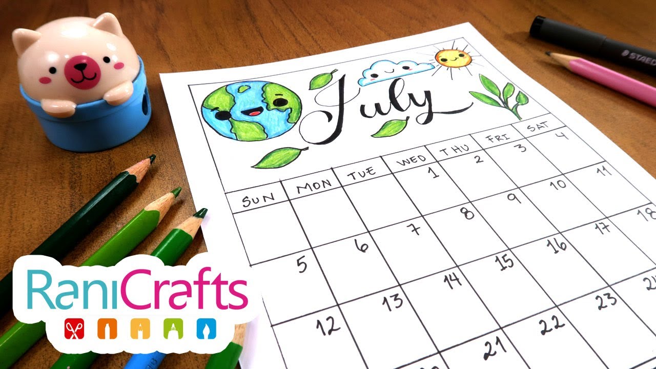 Diy July Calendar Organization Bullet Journal Youtube