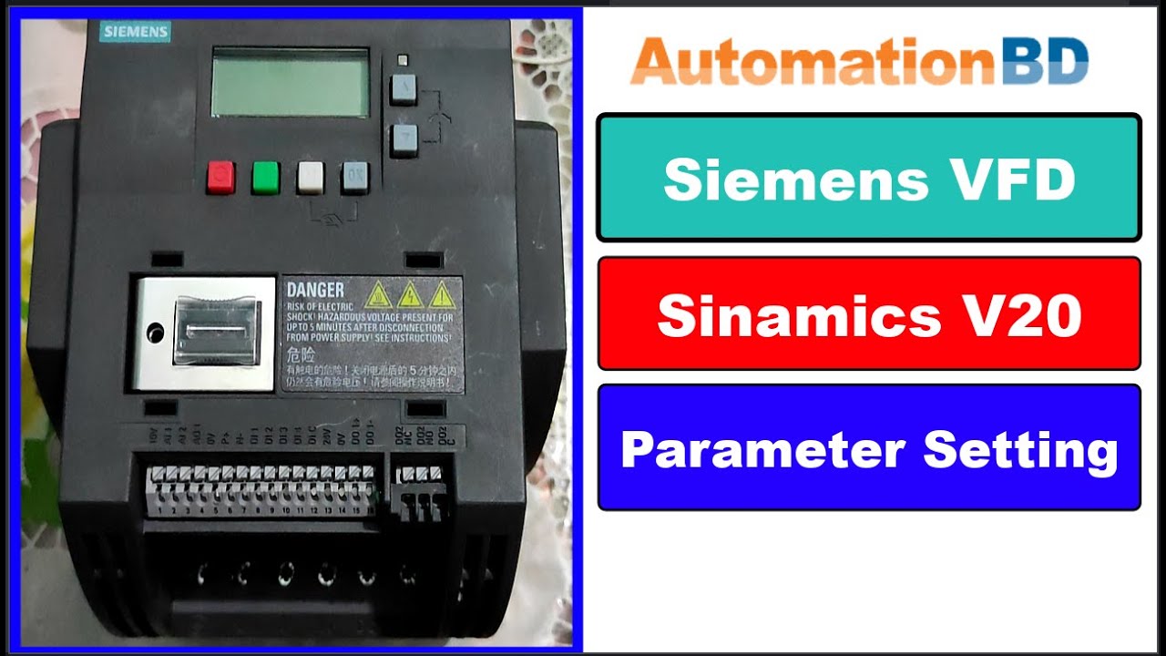 Siemens Vfd Sinamics V20 Parameter Settings Youtube