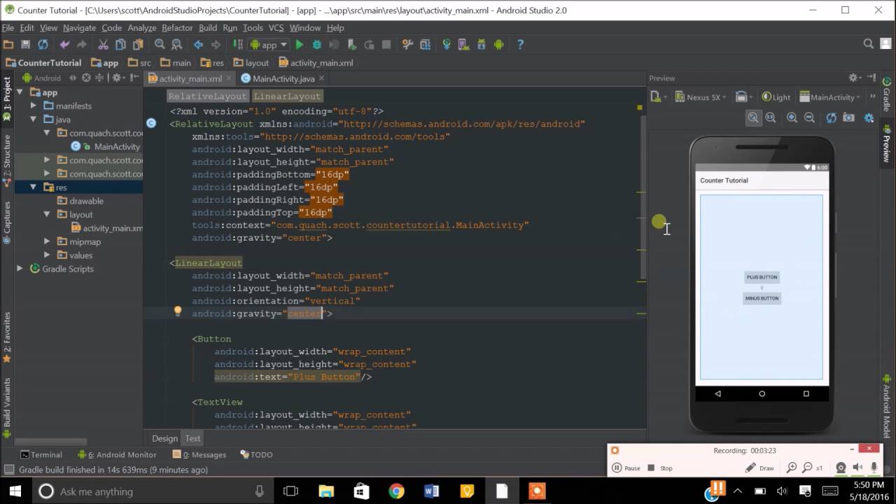 Android Studio Counter Tutorial Youtube