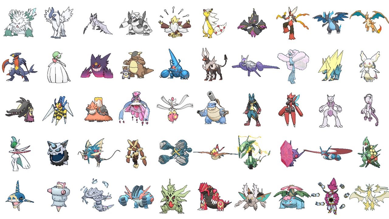 All Mega Evolutions Pokemon Types Height Comparison Youtube