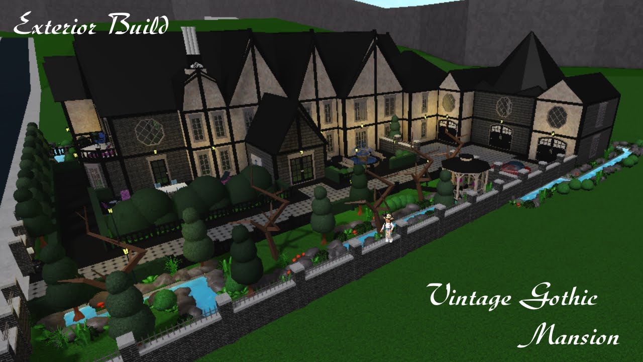 Vintage Gothic Manson Exterior Build Welcome To Bloxburg Speed Build