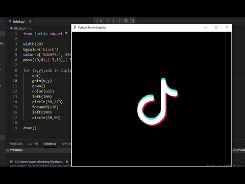 Draw Tiktok Logo Full Python Code Python Turtle Youtube