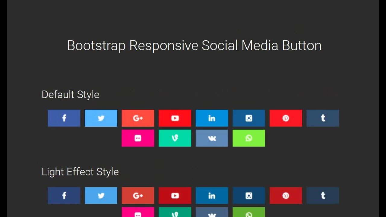 Bootstrap Responsive Social Media Button Youtube