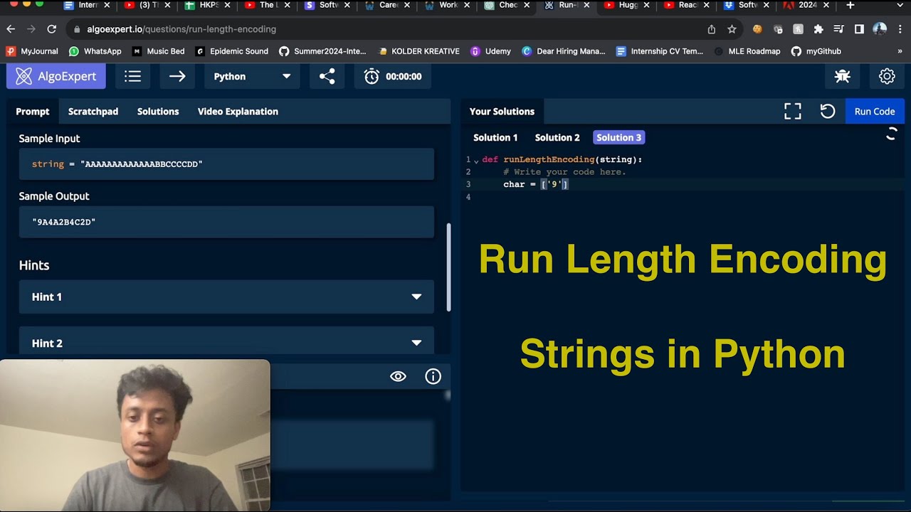 Run Length Encoding Solution Algoexpert And Leetcode Series Python