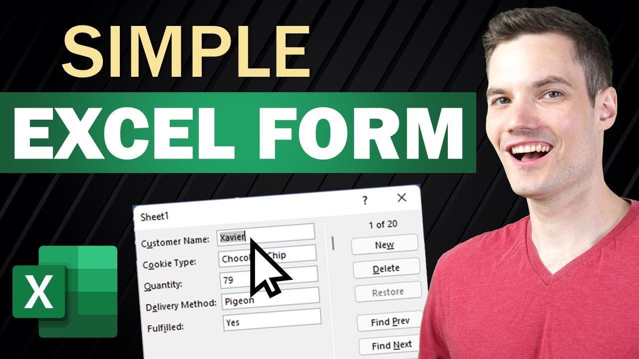 Simple Excel Data Entry Work Form Tutorial Youtube