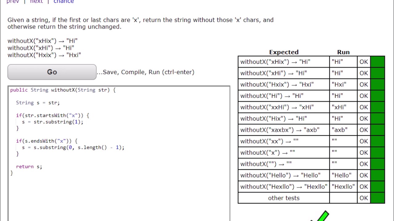 Codingbat Java Withoutx Youtube