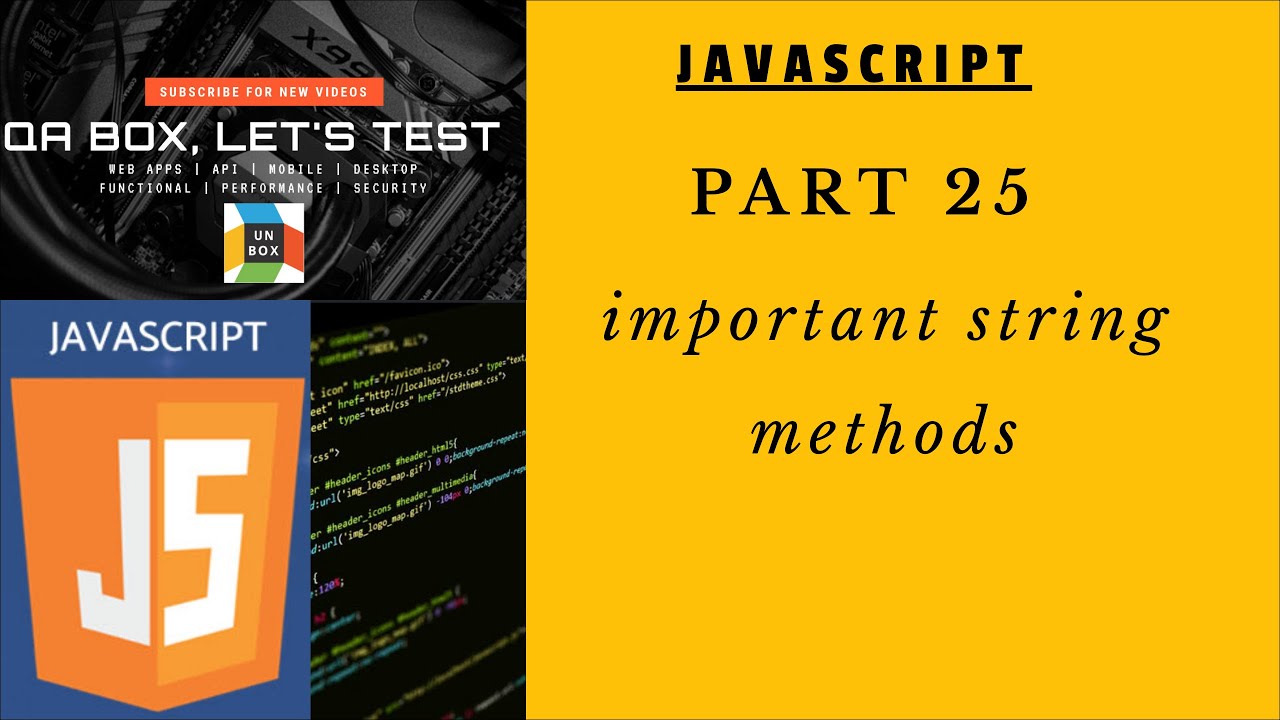 Part 25 Important Javascript String Functions Youtube
