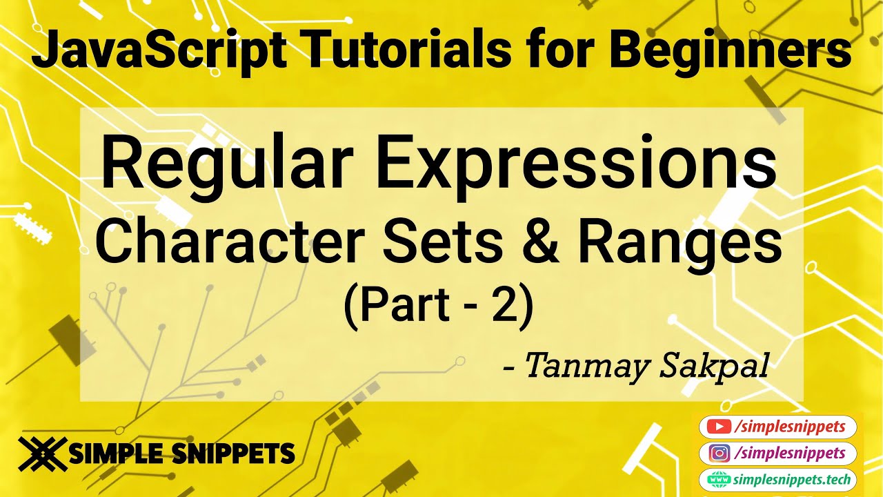 30 Regular Expressions In Javascript Part 2 Character Sets