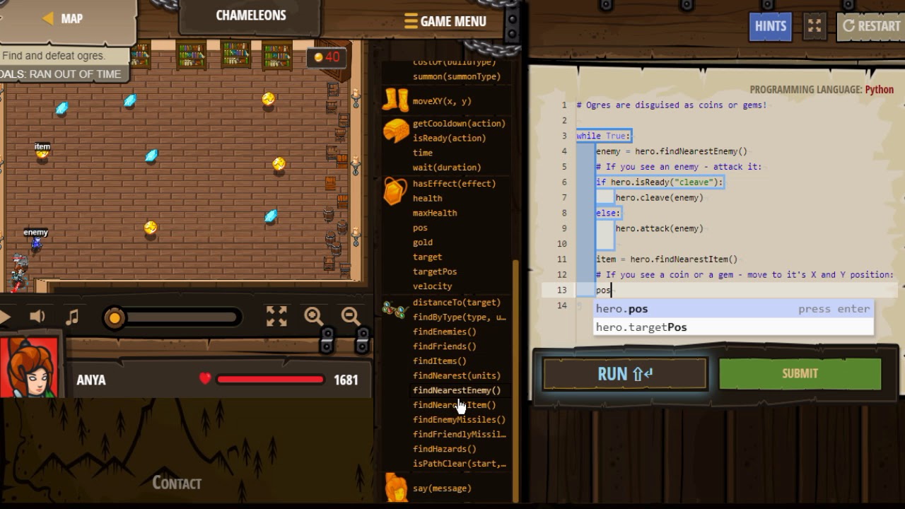 Chameleons Codecombat Python Youtube