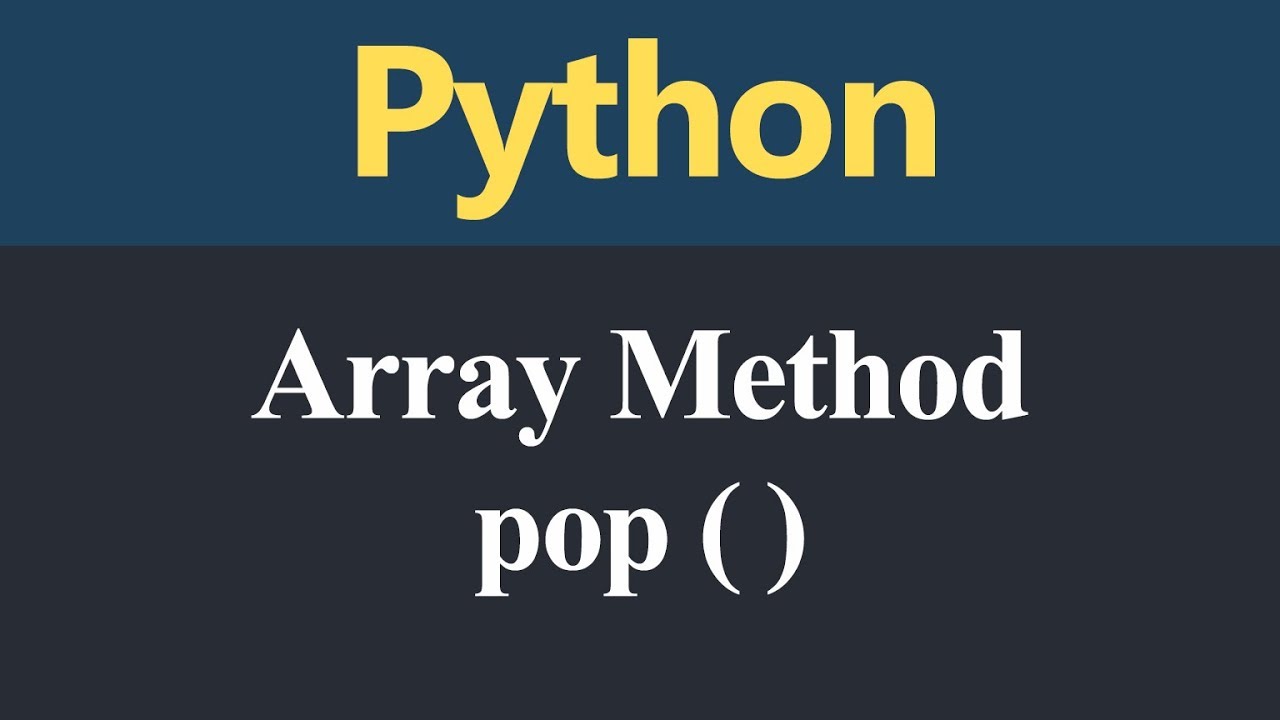 Pop Method In Python Hindi Youtube