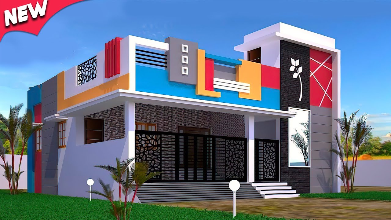 Single Floor Indian House Front Elevation Designs Photos 2020