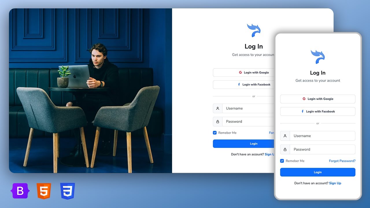 Bootstrap 5 Responsive Login Page Using Html Css Bootstrap 5