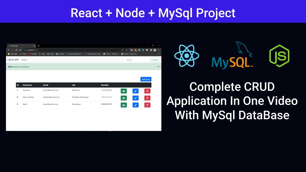 Crud Application With Reactjs Nodejs Expressjs Mysql Database In