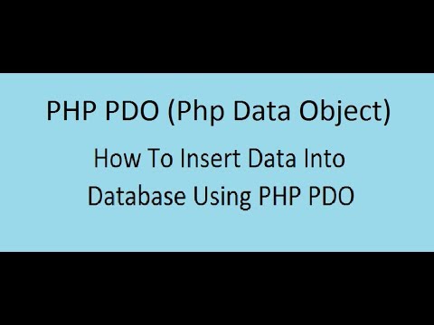 How To Insert Data Into Database Using Php Pdo Youtube