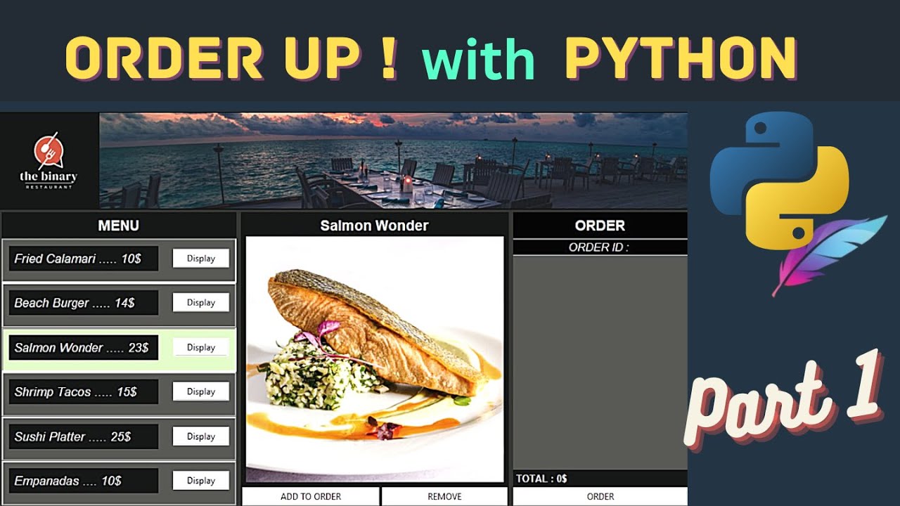 Python Tkinter Project Restaurant Order System Part 1 Gui