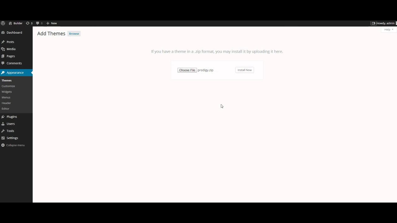 Installing Theme Youtube