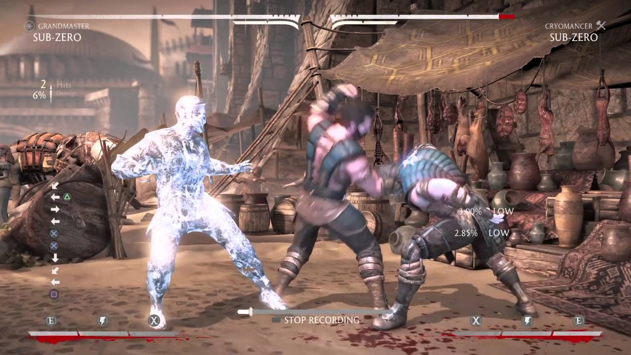 Mortal Kombat X Sub Zero Grand Master Corner Clone Ice Blast Setups