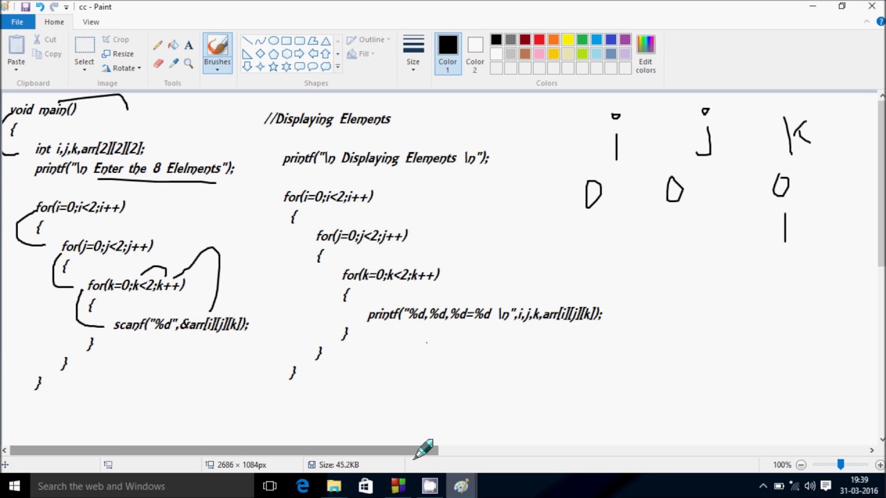 Three Dimensional Arrays In C Youtube