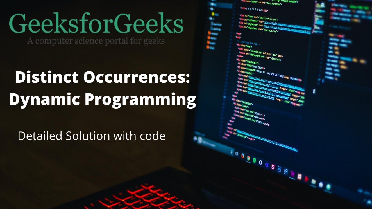 Distinct Occurrences Dynamic Programming Geeksforgeeks Practice