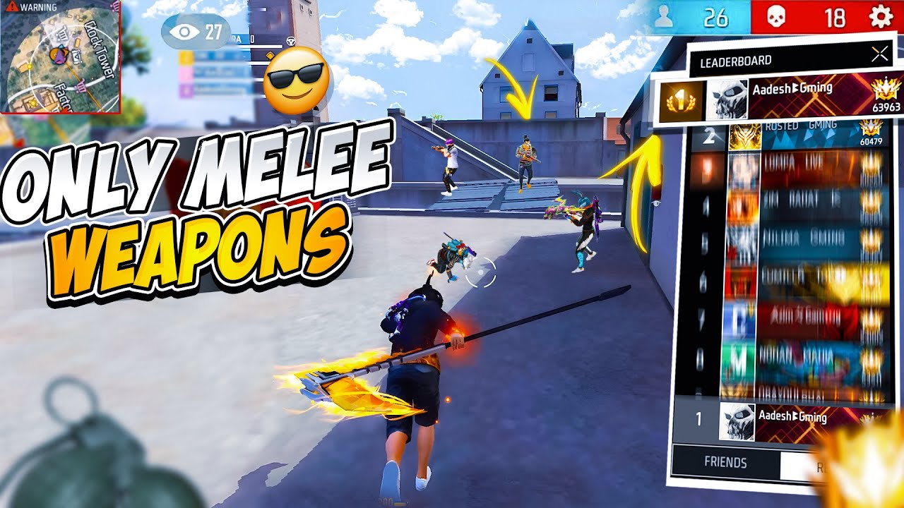 Only Melee Weapon Challenge In Grandmaster Top 1 Lobby Garena Free