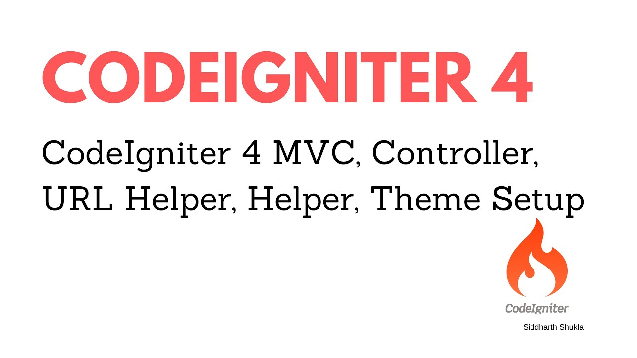 Codeigniter 4 Mvc Controller Url Helper Helper Theme Setup Youtube