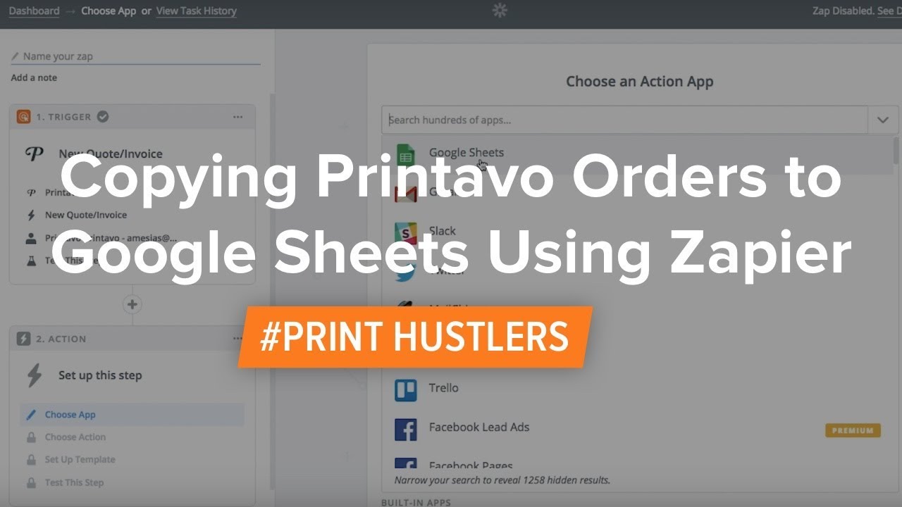 Copying Printavo Orders To Google Sheets Using Zapier Youtube