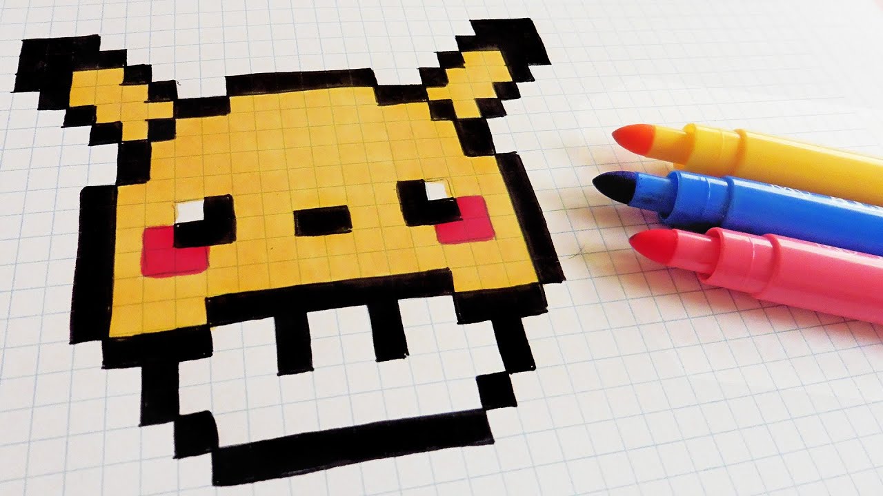 Handmade Pixel Art How To Draw Pikachu Mushroom Pixelart Youtube