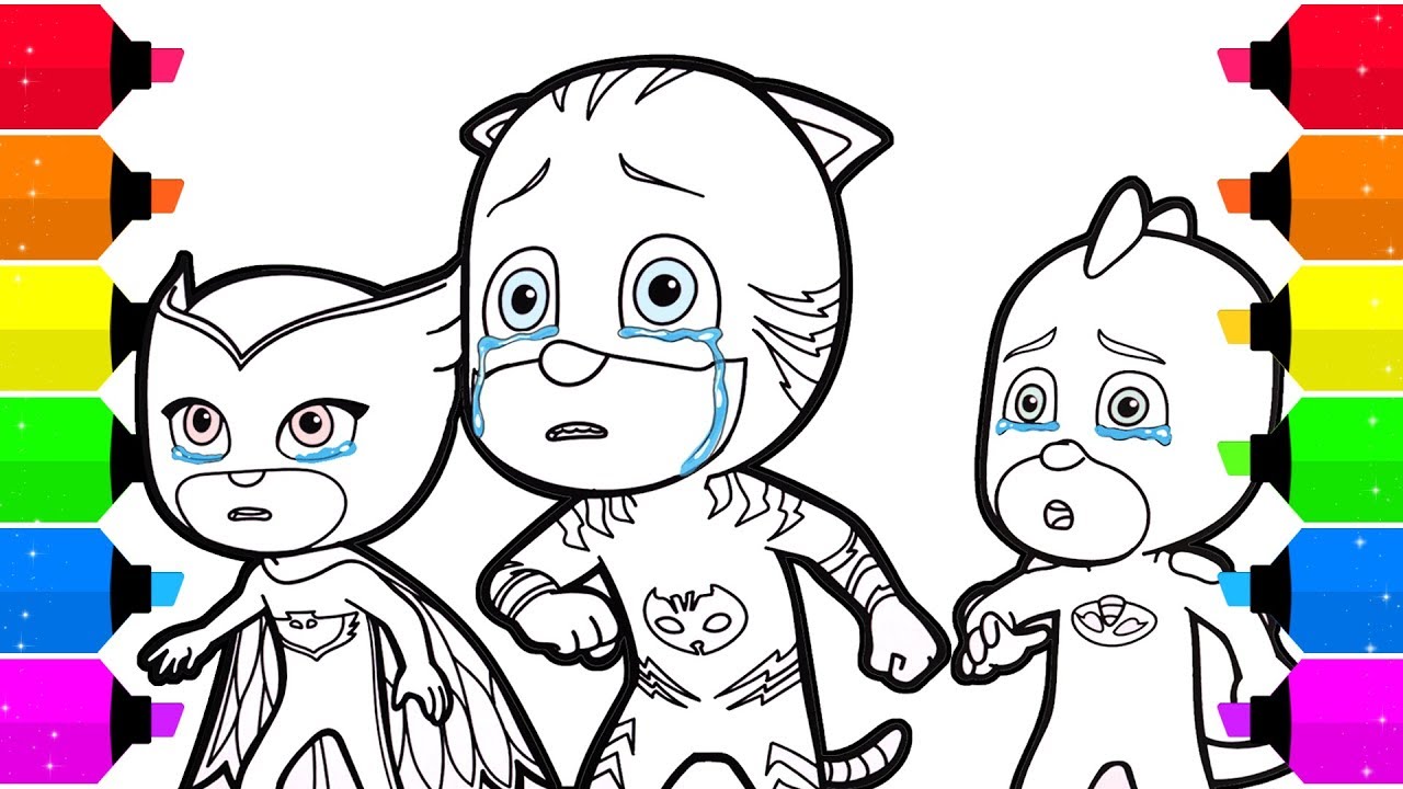Pj Masks Catboy Crying Coloring Pages For Kids Youtube