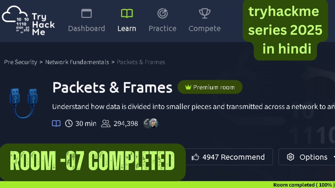 Tryhackme Series Room 7 Completed Packets Frames Complete