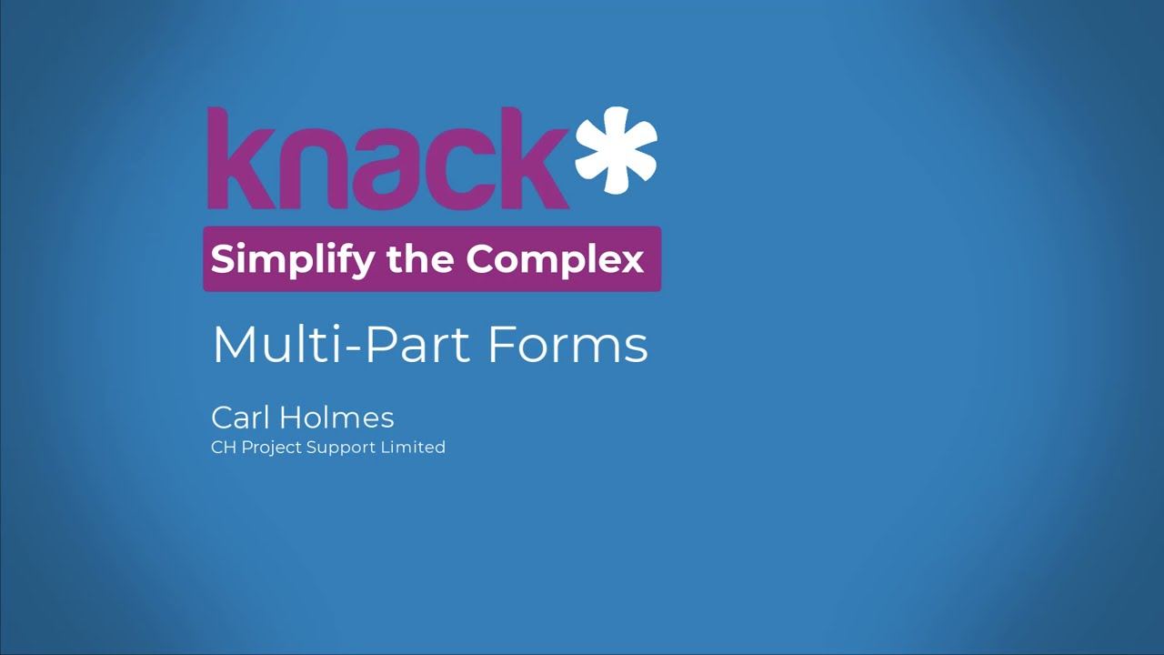 Multi Part Forms Knack Database Youtube