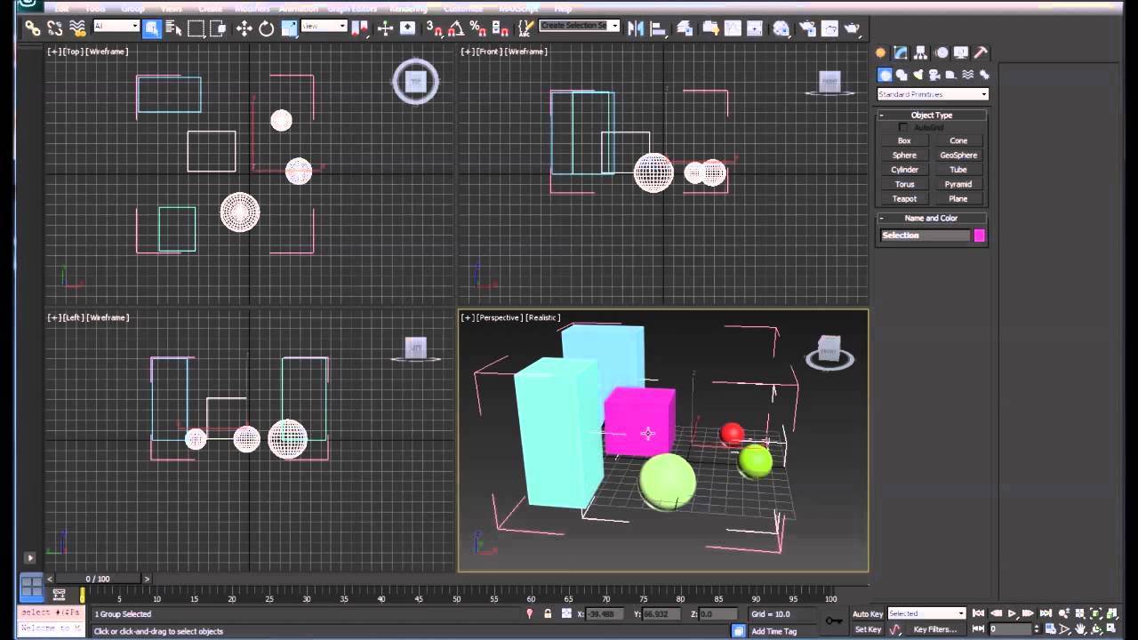 3d Max Groups And Links Tutorial 004 Youtube