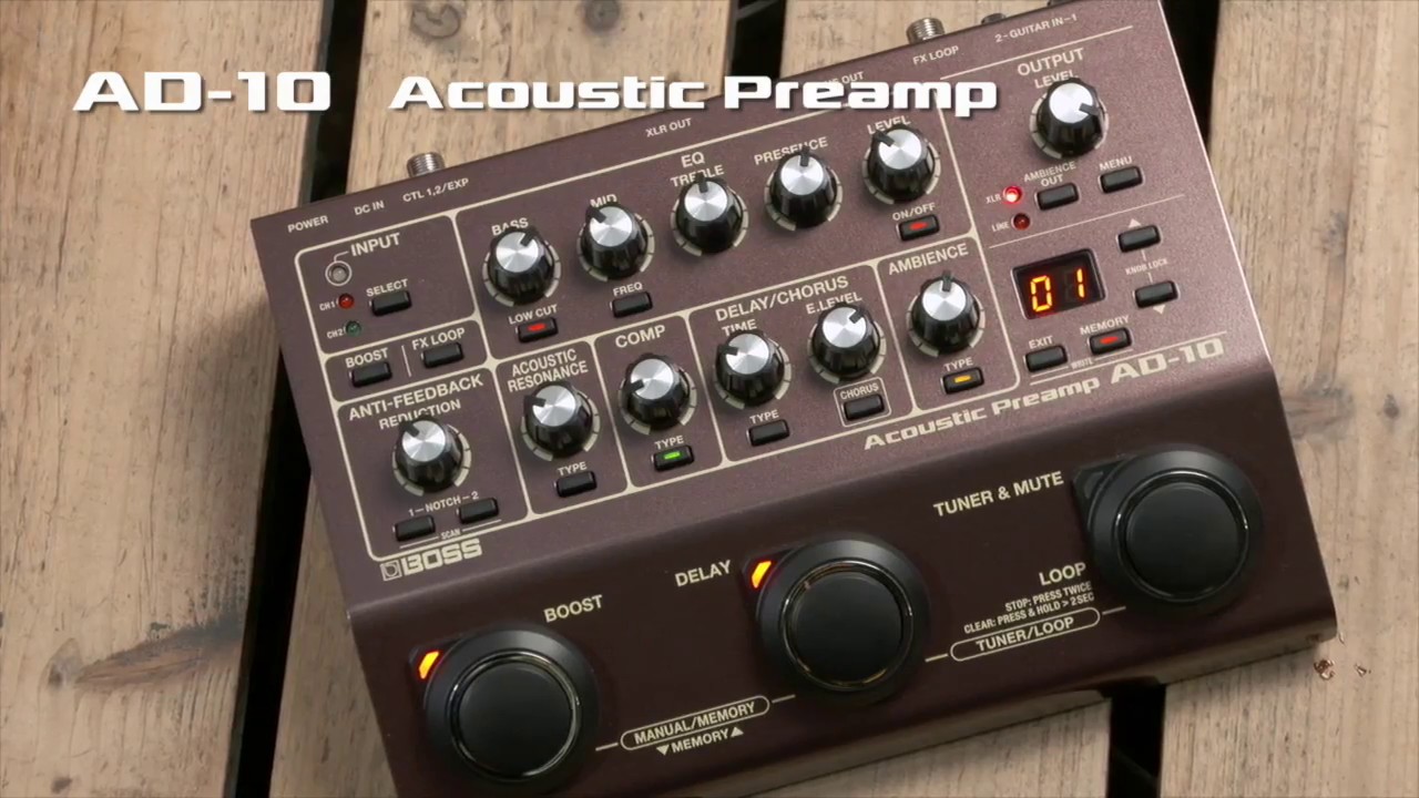 Boss Ad 10 Acoustic Preamp Youtube