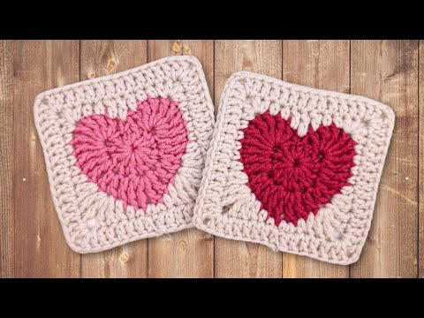 Crochet Heart Granny Square Tutorial Free Written Pattern Crochet
